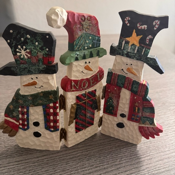 Holiday | Christmas Decor Hinged Triple Snowman Table Top Holiday ...